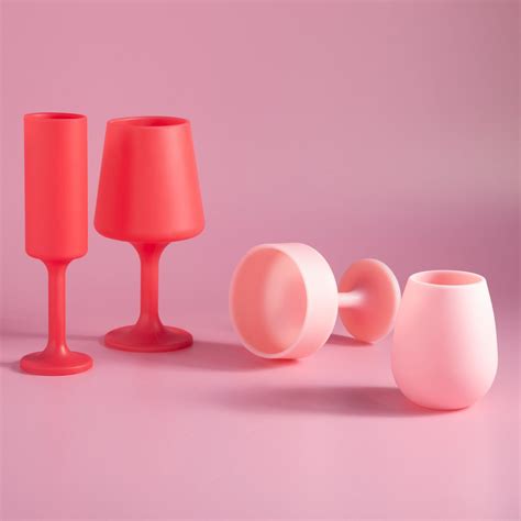 Cherry Blush Swepp Silicone Unbreakable Wine Glasses Porter