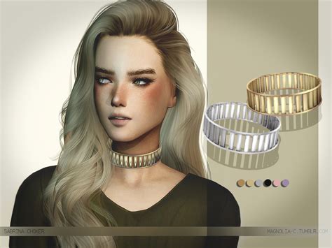 Magnolia C Sabrina Choker ~ New Mesh 1000 By Emily Cc Finds
