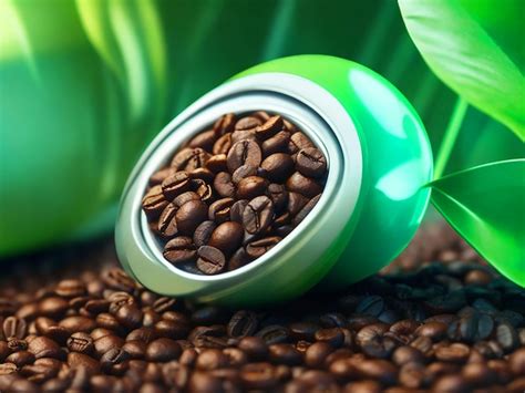 Premium Photo Coffee Bean Fused With Tech Programing Coding Vibe
