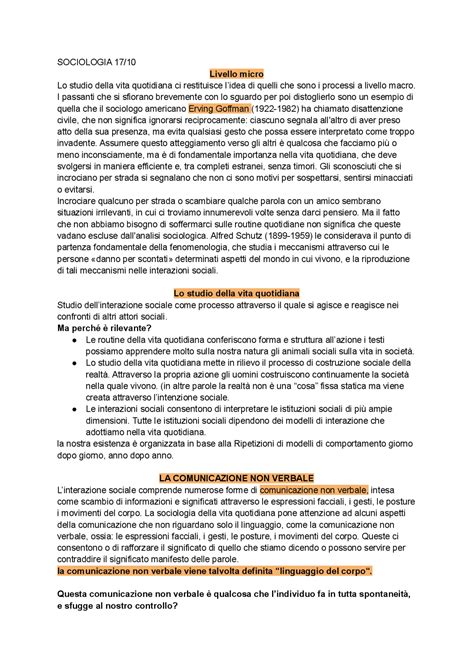 Livello Micro E Livello Macro Appunti Di Sociologia Docsity