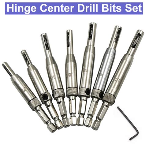 URANN Pcs HSS Self Centering Hinge Center Drill Bits Set Door Cabinet Punch Hole Tool