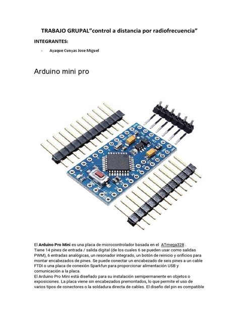 Trabajo Pdf Arduino Microcontrolador