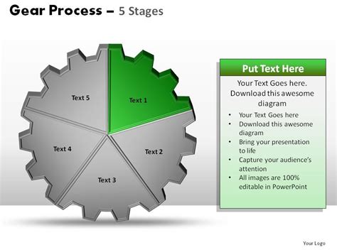 Gears Process 5 Stages Powerpoint Slides PowerPoint Design Template Sample Presentation PPT