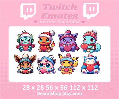 Twitch Discord Emote 8 Pokemon Emotes Pack Cute Snorlax Charmander