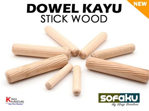 Sofaku Dowel Kayu Bulat Stick Pin Jointer Sambungan Kayu Dia10mm