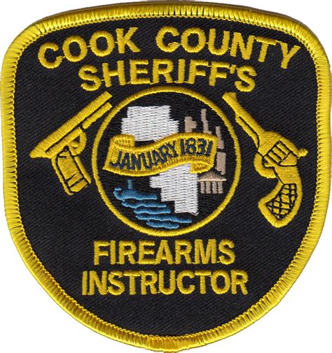 Cook County Sheriffs Shoulder Patch Firearms Instructor Chicago Cop