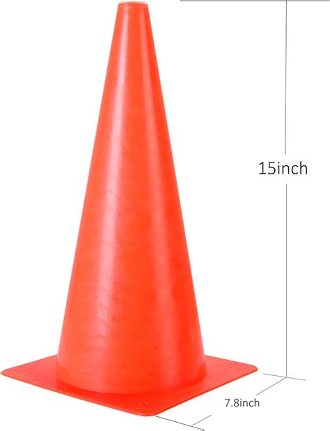 7 Pack Traffic Safety Cones 15 Inch Orange Parking Cones Training