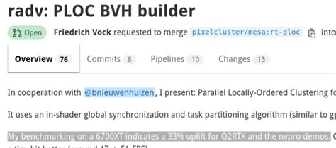 Radeon Radv Ray Tracing Performance Further Improved Ploc Bvh Builder