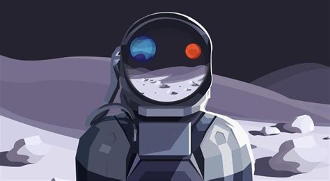Premium Vector Vector Illustration Of Space Astronaut On The Moon For