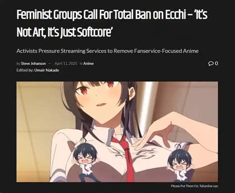 Grupos Feministas Estão Querendo Banir Animes Ecchi