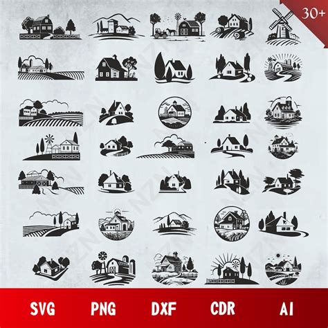 Farm House Svg Bundle Modern Design Png Svg Dxf Cdr Ai