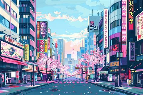 Kabukicho Pixel Neighborhood Architecture Metropolis Free Photo Illustration Rawpixel