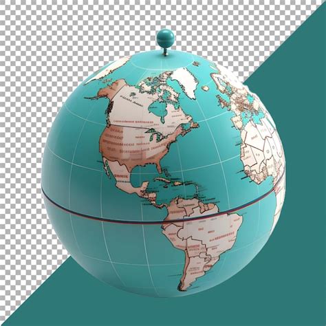 Premium PSD 3d Rendering Of A World Map On Earth Globe On Transparent