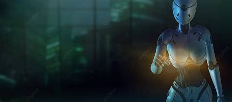 A Robotic Woman Indicating Or Making Contact With An Object Using Her