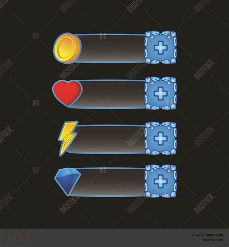 Set Fantasy Game Ui Vector Photo Free Trial Bigstock