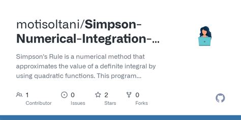 GitHub Motisoltani Simpson Numerical Integration Python Simpson S