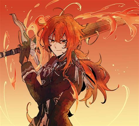 Genshin Impact Diluc Genshin Impact Wallpaper Genshin Impact Fanart