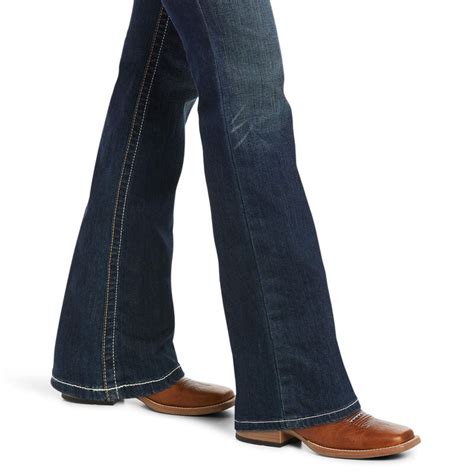 Womens Ariat R E A L Mid Rise Stretch Whipstitch Boot Cut Jean