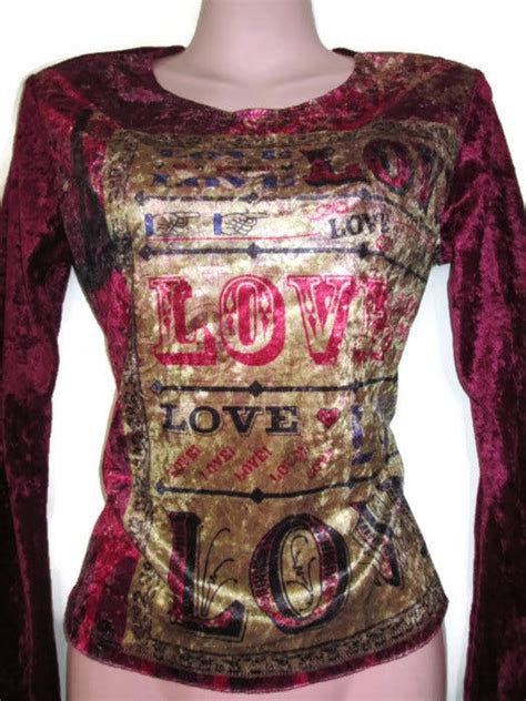 Vintage 90s Red Velvet Bell Sleeve Blouse Shop Thrilling