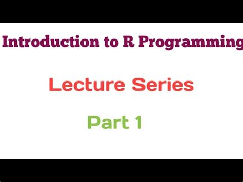 Introduction to R Programming - YouTube