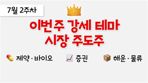 7월 2주차 강세 테마 시장 주도주 코아스 포커스에이치엔에스 엑스큐어 스카이문스테크놀로지 라파스 보로노이 서전기전