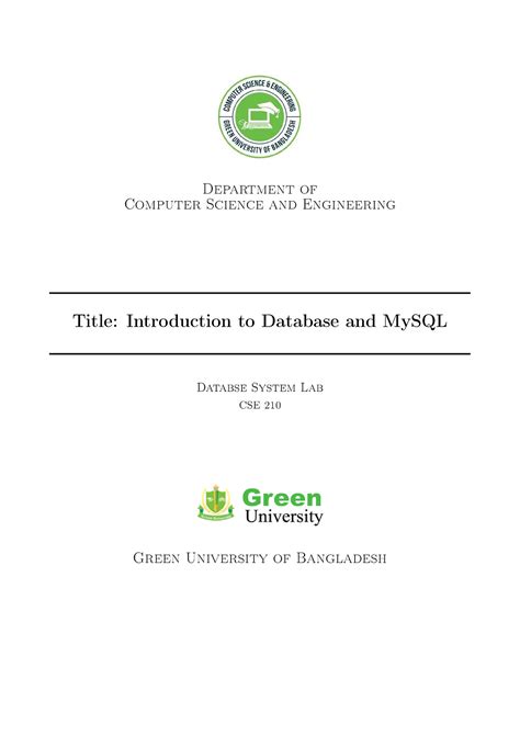 CSE210 Lab Manual 01 Lab Elements Department Of Computer Science And Engineering Title