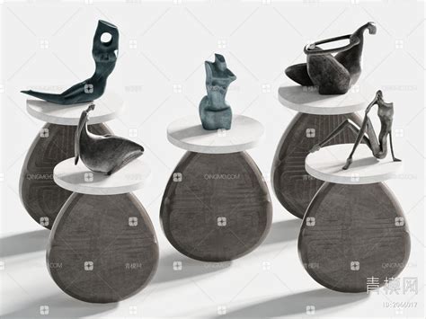 【雕塑摆件3d模型】 现代cr无灯光有贴图max2016雕塑摆件3d模型下载 Id2066017 免费3dmax模型库 青模3d模型网