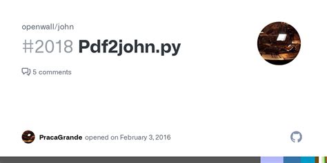pdf2john py · issue 2018 · openwall john · github