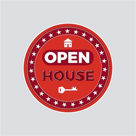 Etikettenstil für Tag der offenen Tür Kostenlose Vektor