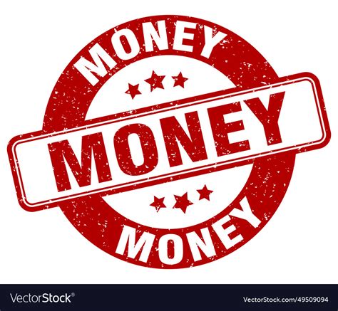 Money Stamp Label Round Grunge Sign Royalty Free Vector