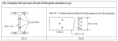 Solved Q Compute The Net Area Of Each Of The Given Members Chegg Com