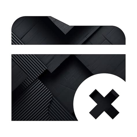 Premium Photo Photo Icons Remove Folder Icon Dark Black Square Tech Texture