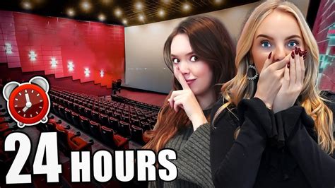 24 Hour Overnight Challenge In A Movie Theater YouTube