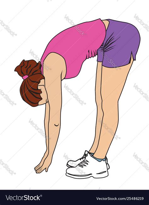 Elegant Woman Silhouette Doing Fitness Exercise Vector Image