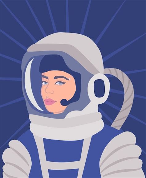 Premium Vector Woman Astronaut In Space Suit And Helmet Female