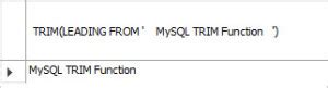 Mysql Trim Function