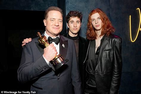 Brendan Fraser Celebrates His First Oscars Win With His Sons At The