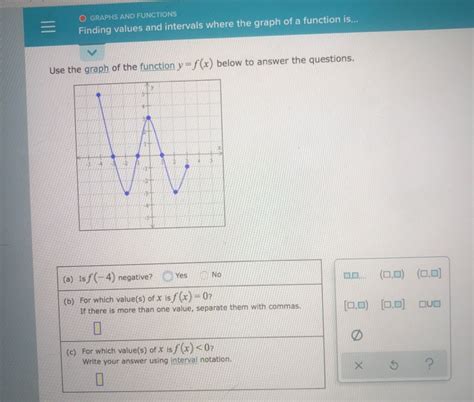 Solved Ographs And Functions Finding Values And Intervals