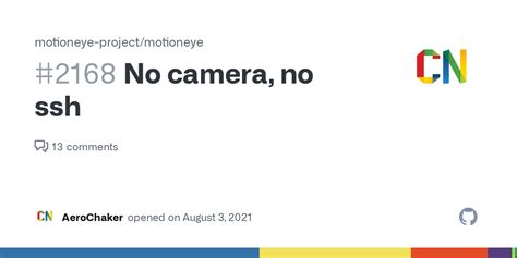 No Camera No Ssh · Issue 2168 · Motioneye Projectmotioneye · Github