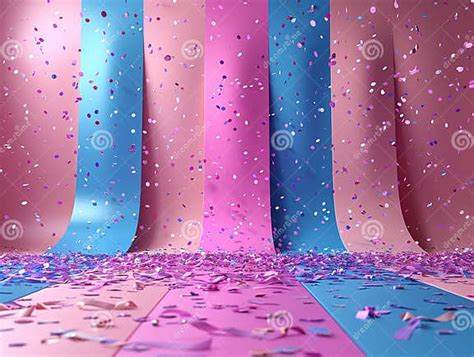 Rosa Pastel Podio Pantalla Nube Flotante Arco Iris Chica Publicidad Lindo Fondo Confeti Celebrar