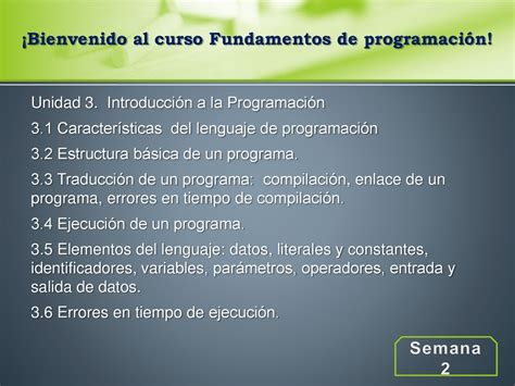 Ingenier A En Sistemas Computacionales Fundamentos De Programaci N