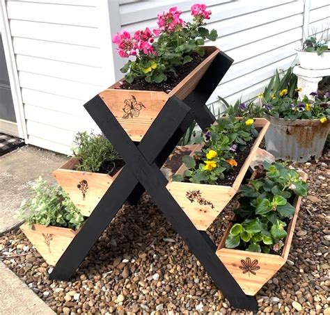 5 Box Tier Planter Plans Multi Tier Planter Fence Picket Planter Plans