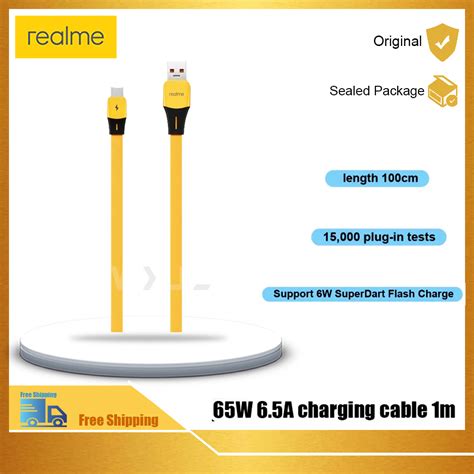 Realme W Type C Data Cable Original Super Flash Charge A Charging Cable GT Neo Q Mobile