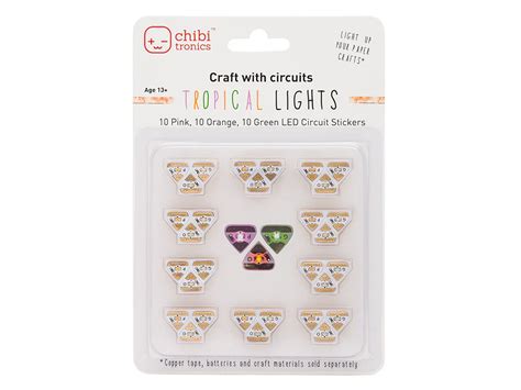 Chibitronics Color LEDs Tropical Lights Rosa Naranja Verde Ultra Lab