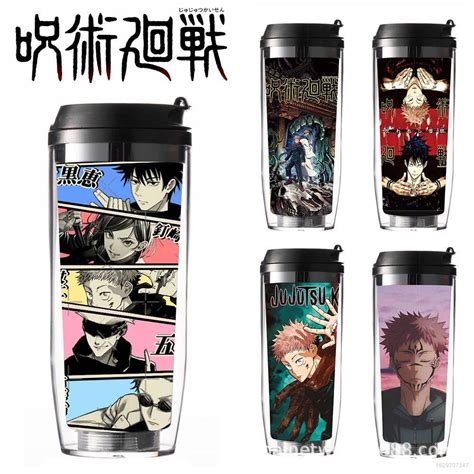 Jujutsu Kaisen Water Cup Anime Student Bottle Double Insulation Plastic Cup Gojo Itadori
