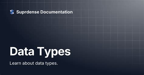 data types suprdense documentation