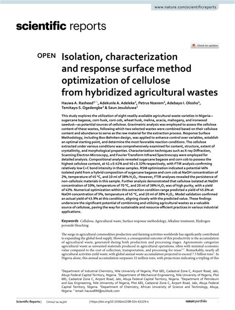 Pdf Isolation Characterization And Response Surface Method