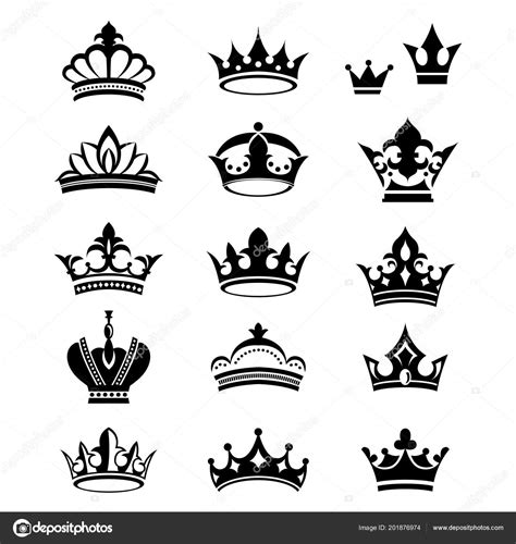 Crowns Vector Silhouettes Stock Vector Image By ©azzzya 201876974