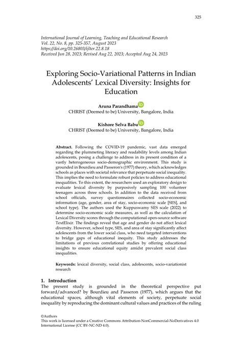 pdf exploring socio variational patterns in indian adolescents