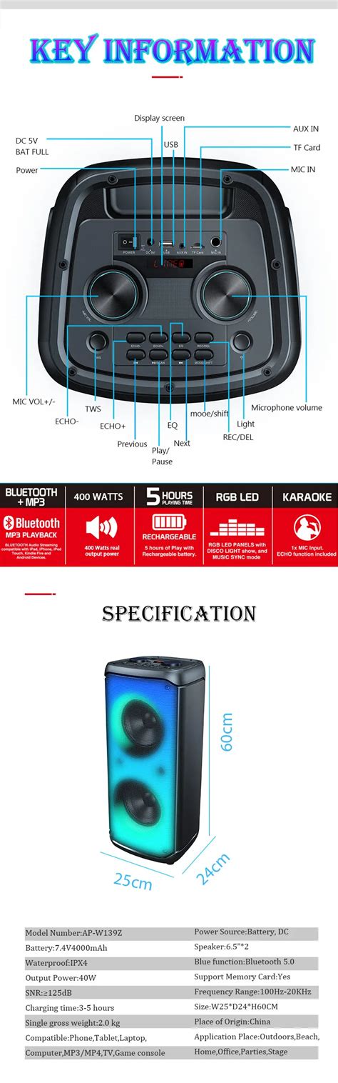 Best Selling Portable Bluetooth Speaker With Recording Function W RMS Alibaba Com